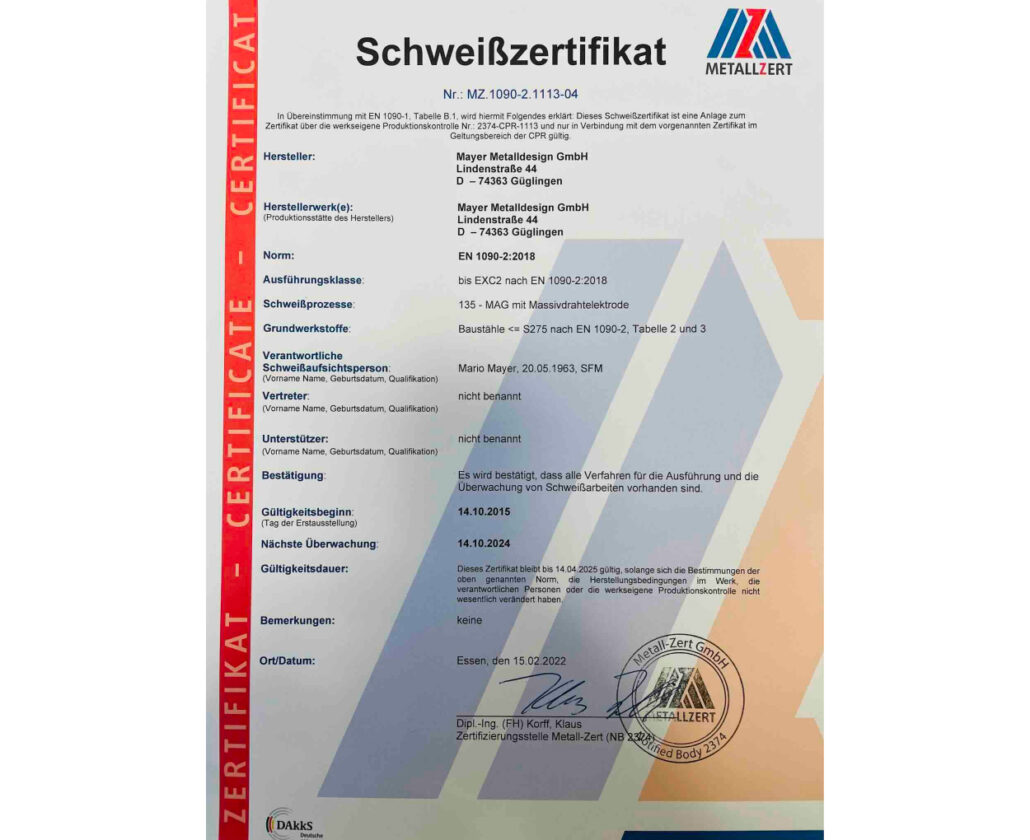 Über uns – Mayer Metalldesign